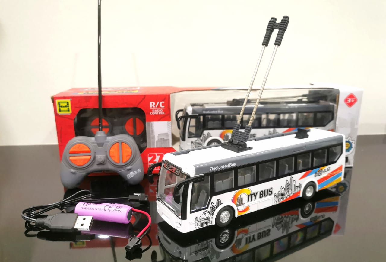 RC Bus with Light Remote Control Bus 4CH Electric Simulation Cars Tour ...