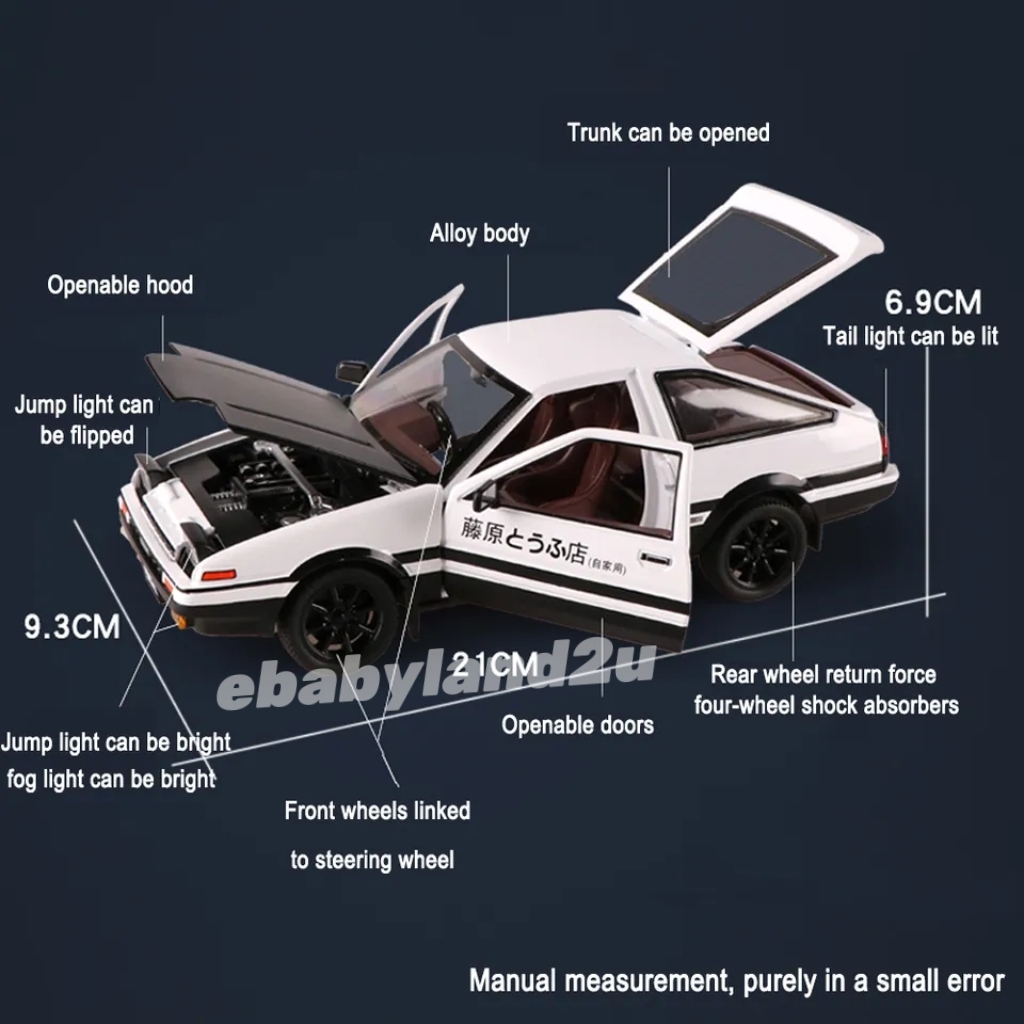 Die Cast 1:24 Scale AE86 Trueno Initial D Diecast Vehicle Models With ...