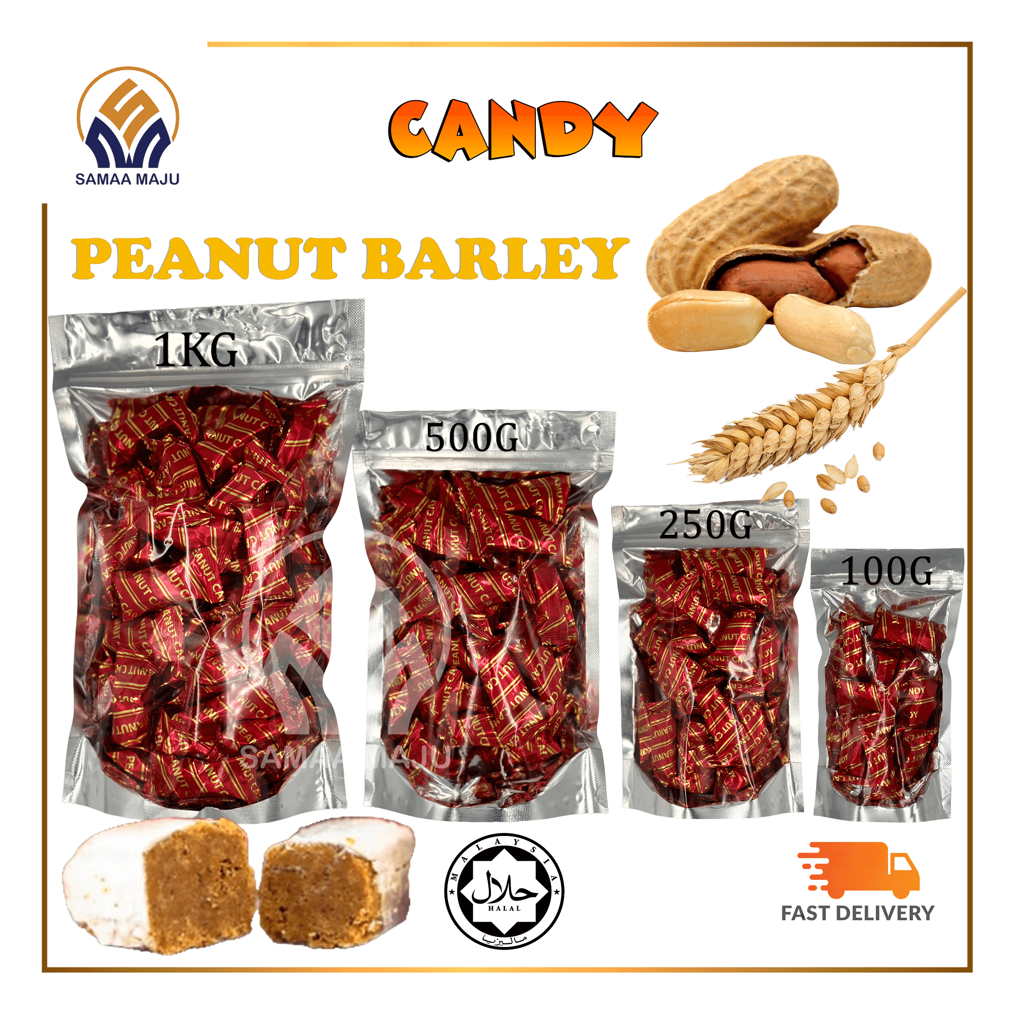 Barley Peanut Candy Kacang Tumbuk PEANUT CANDY (PEANUT BARLEY / PEANUT ...