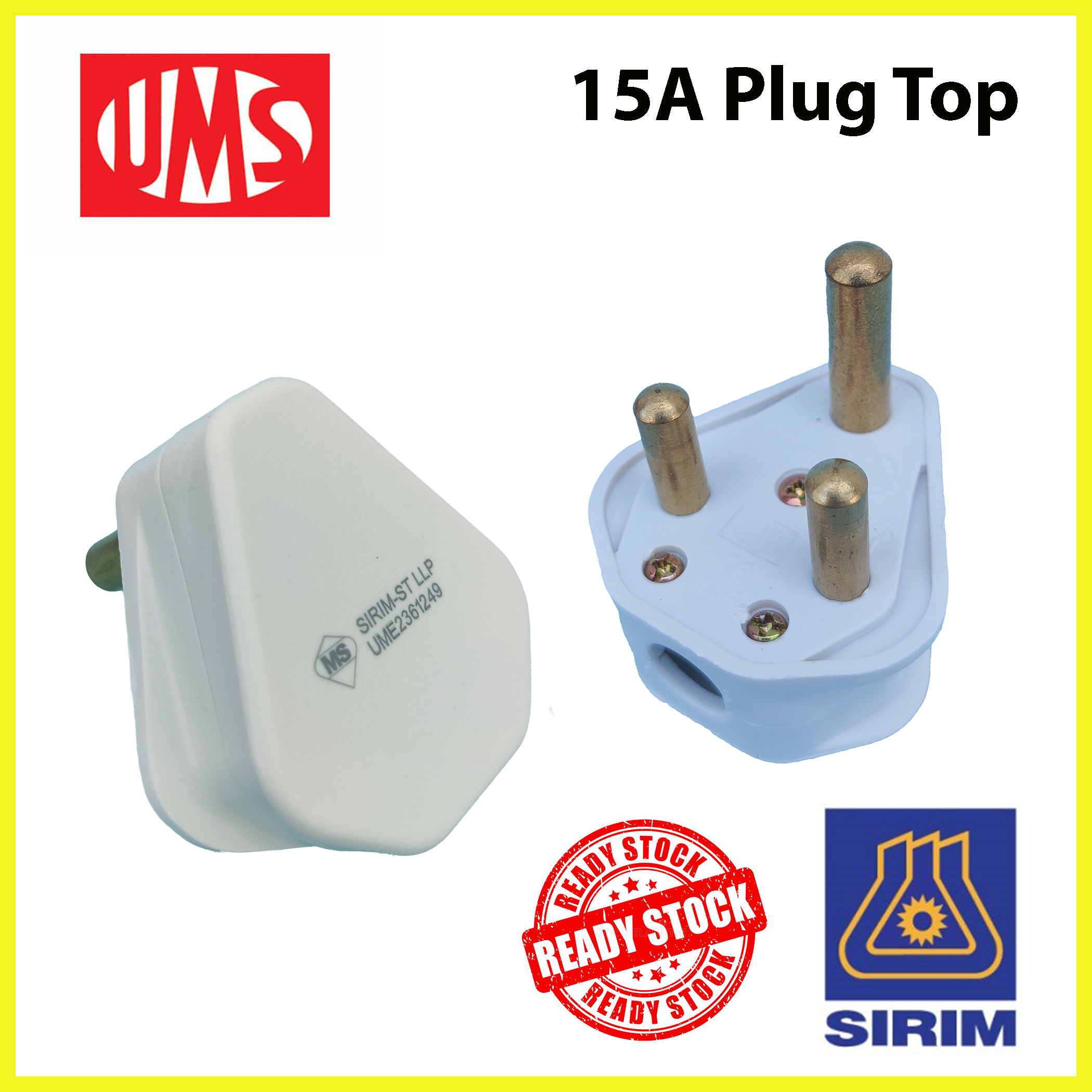 (SIRIM) UMS 15A Plug Top Round Plug Heavy Duty Plug Top Fused Plug ...