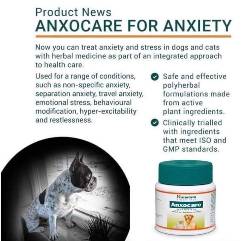 [ NEW STOCK : MAR 2027] HIMALAYA Anxocare VET Tablets 60 (Cats, Dogs ...