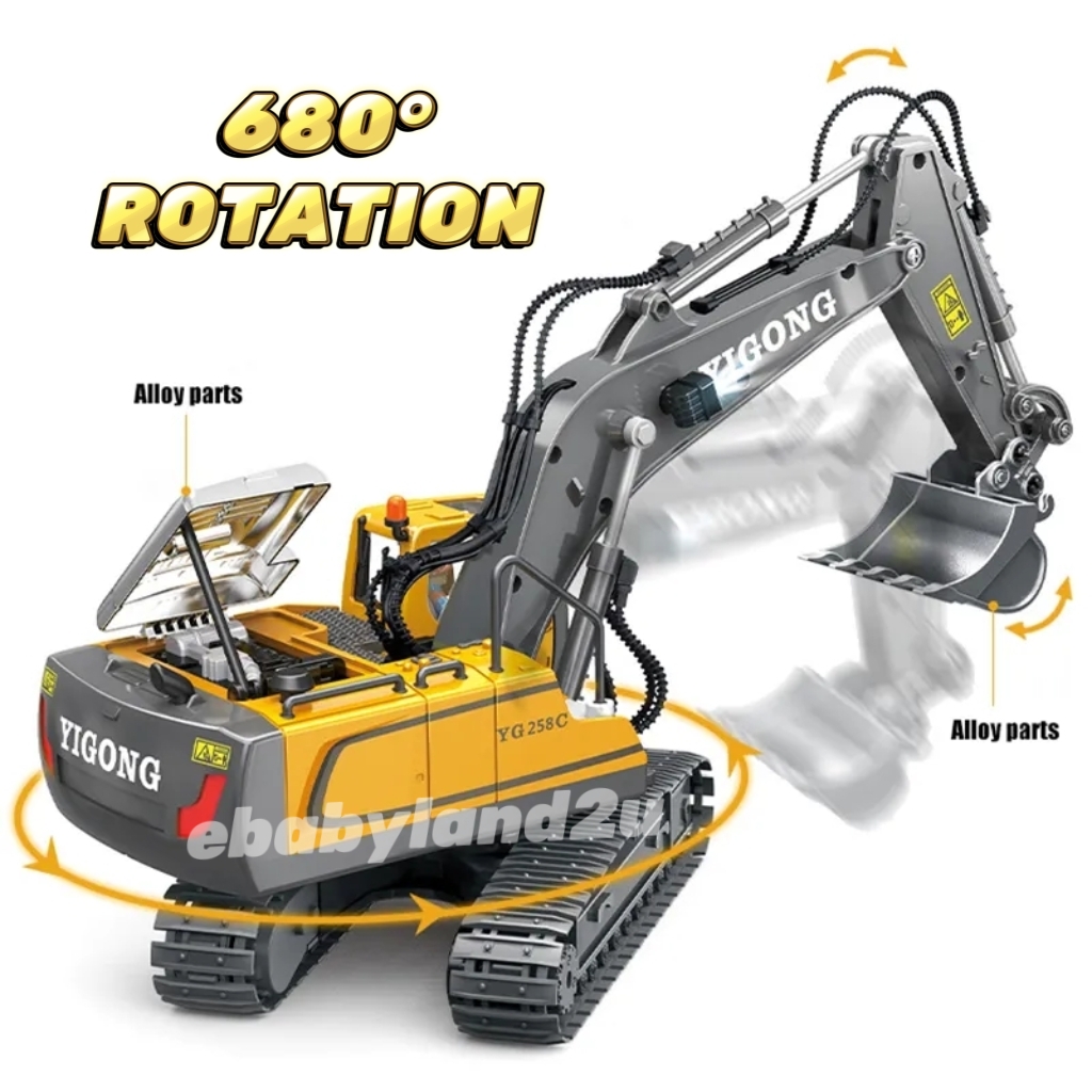 1:20 RC Excavator YiGong 11Ch 2.4Ghz Remote Control Construction Series ...