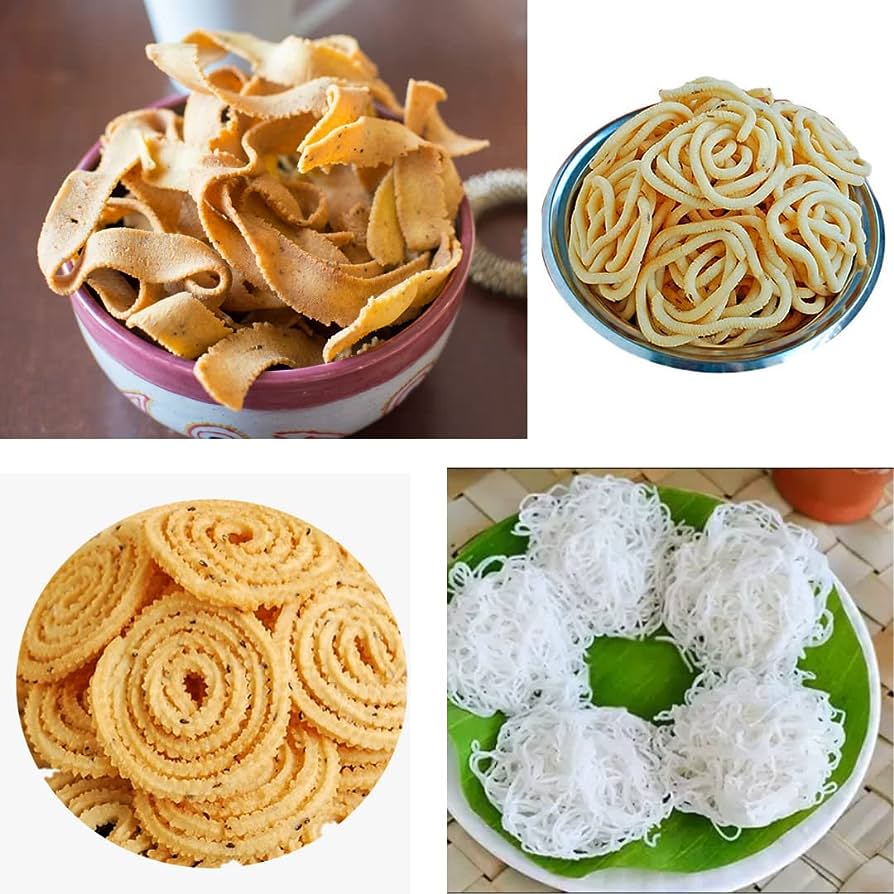 Visalam Murukku Maker | Idiyappam Maker 5 Set Design Plates, Aluminium ...