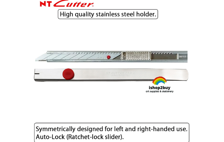 NT Cutter Stainless Steel Cutter Professional Precision AD Auto-Lock AD ...