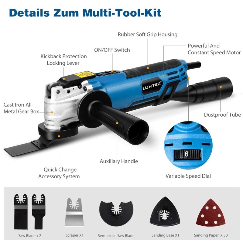 Luxter Multi Function Oscillating Tools Electric Cutter Trimmer ...