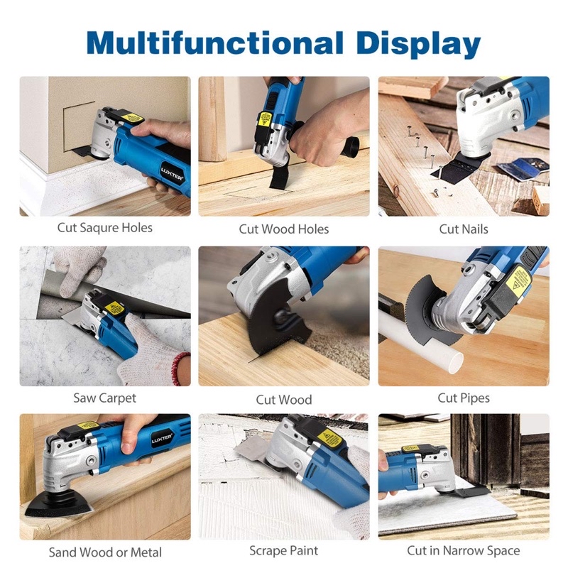 Luxter Multi Function Oscillating Tools Electric Cutter Trimmer ...
