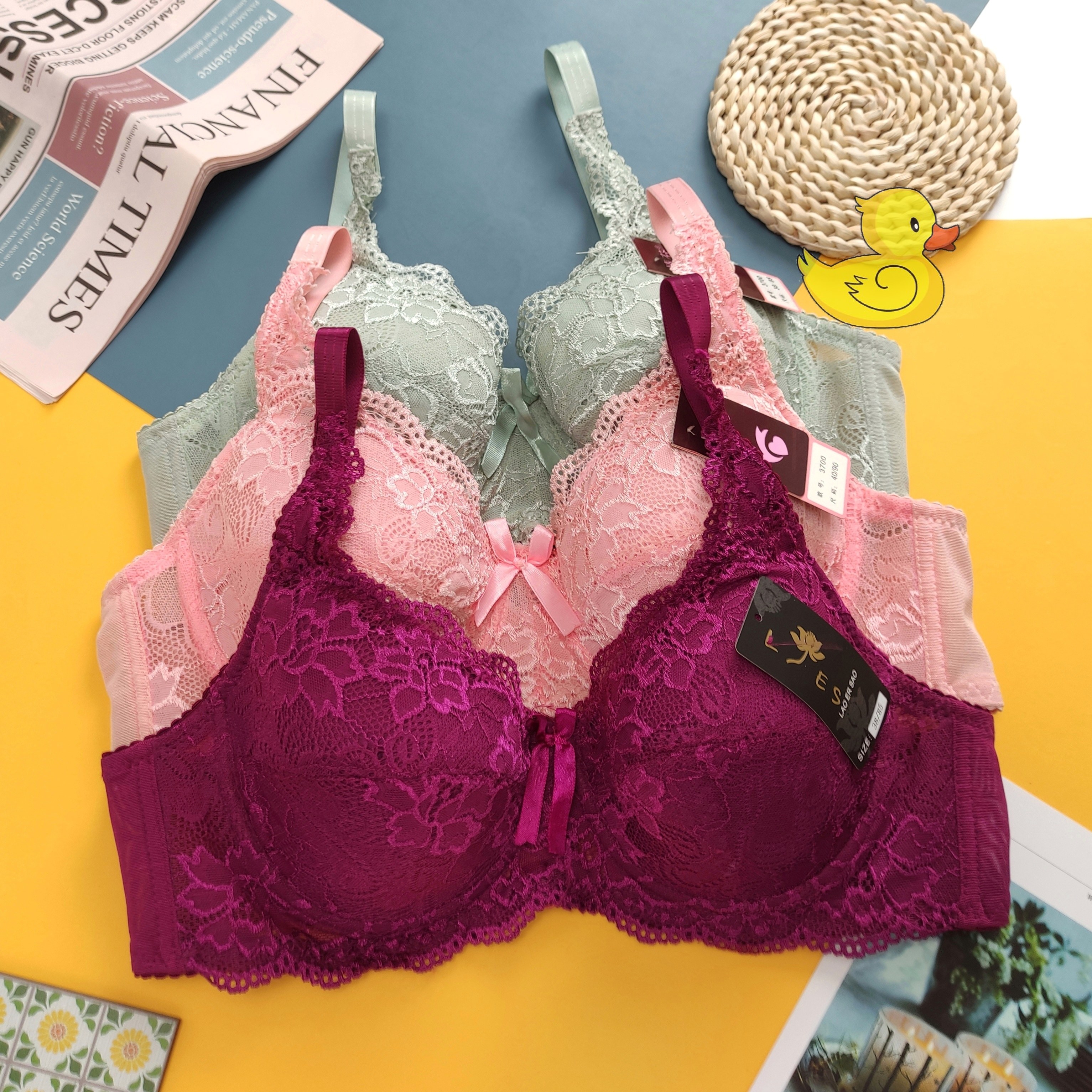 Women Bra Wired Lace Plus Size Baju Dalam Wanita Berwayar Renda Saiz ...