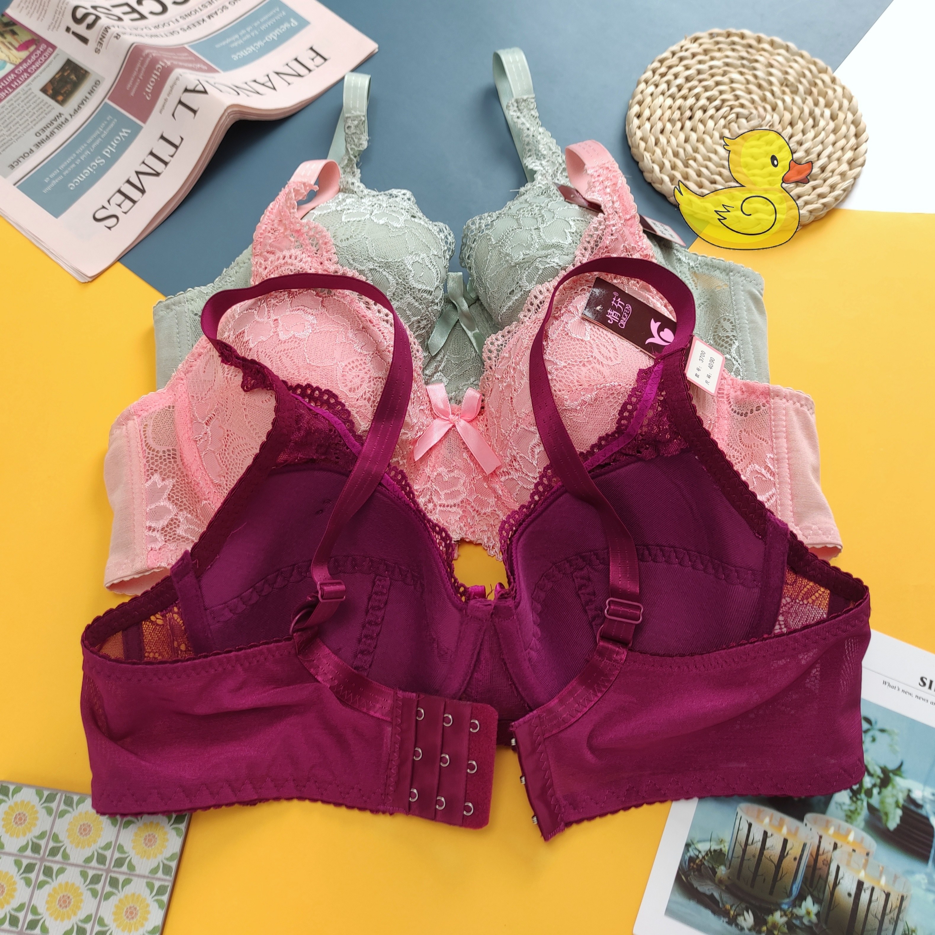 Women Bra Wired Lace Plus Size Baju Dalam Wanita Berwayar Renda Saiz ...