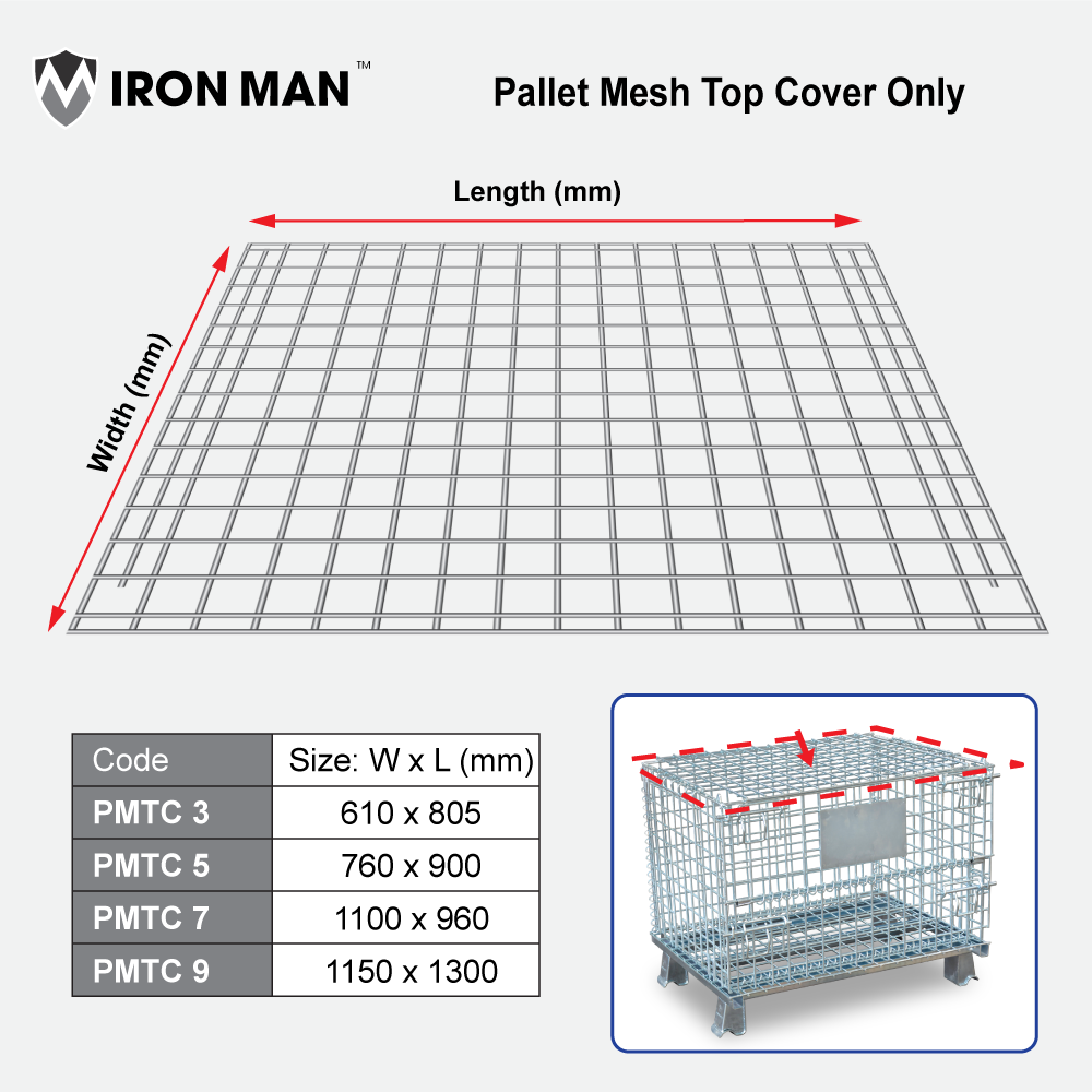TTF Rack™️ (PALLET MESH TOP COVER) Heavy Duty Pallet Mesh Cover/Pallet Cage/ Heavy Duty ...