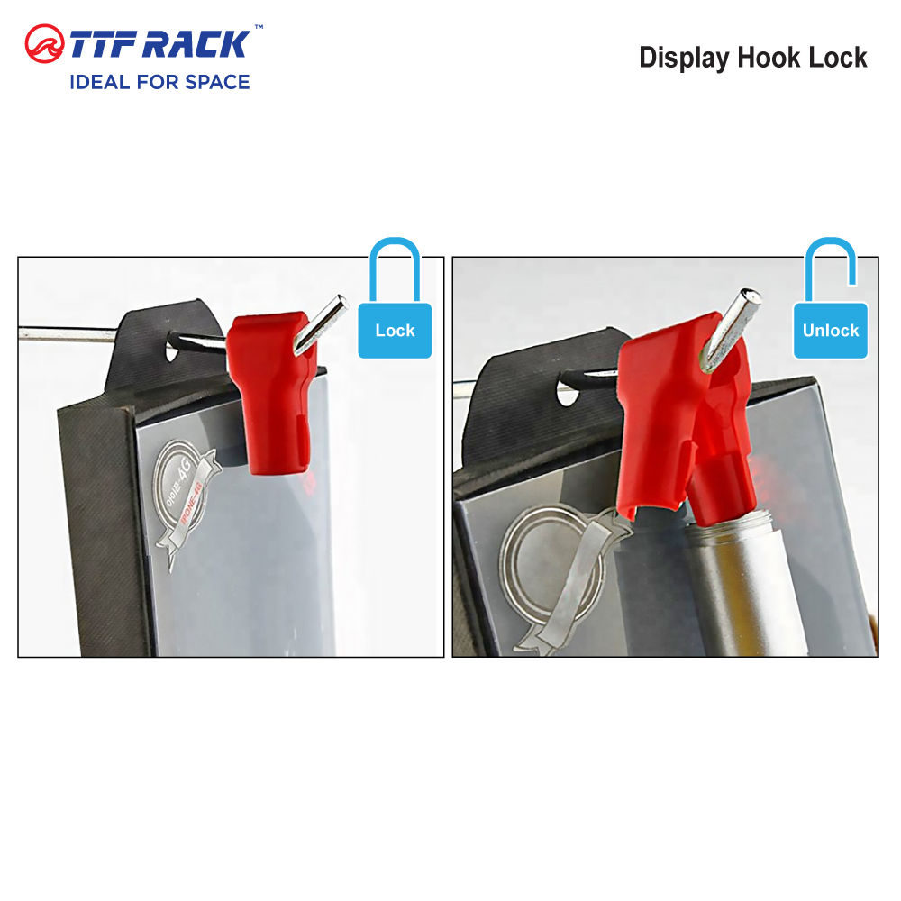 TTF Rack™️ (DHL) Display Hook Lock 5mm/6mm Gondola Shelving Fixtures ...
