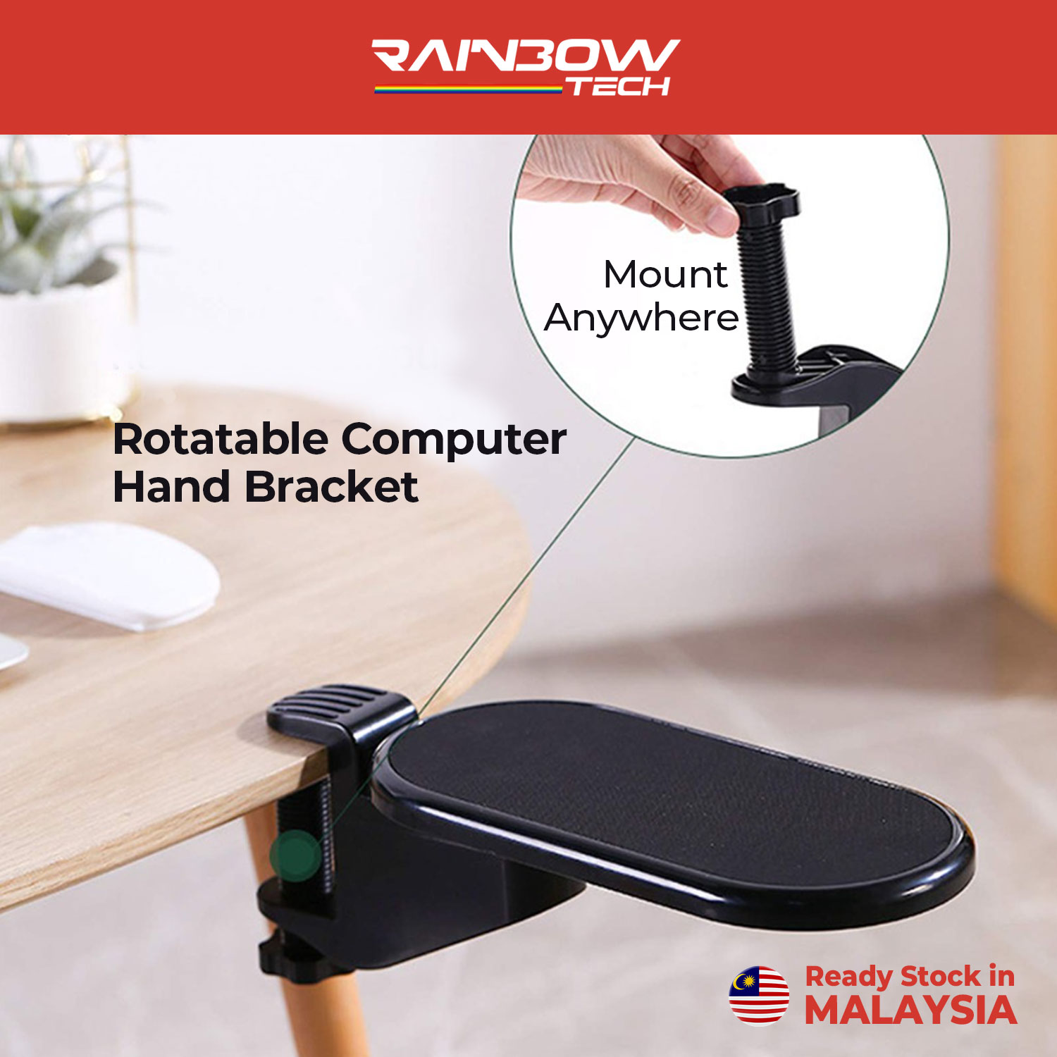 Adjustable Office Posture Corrector with Hand Bracket PC Arm Rest Wrist ...