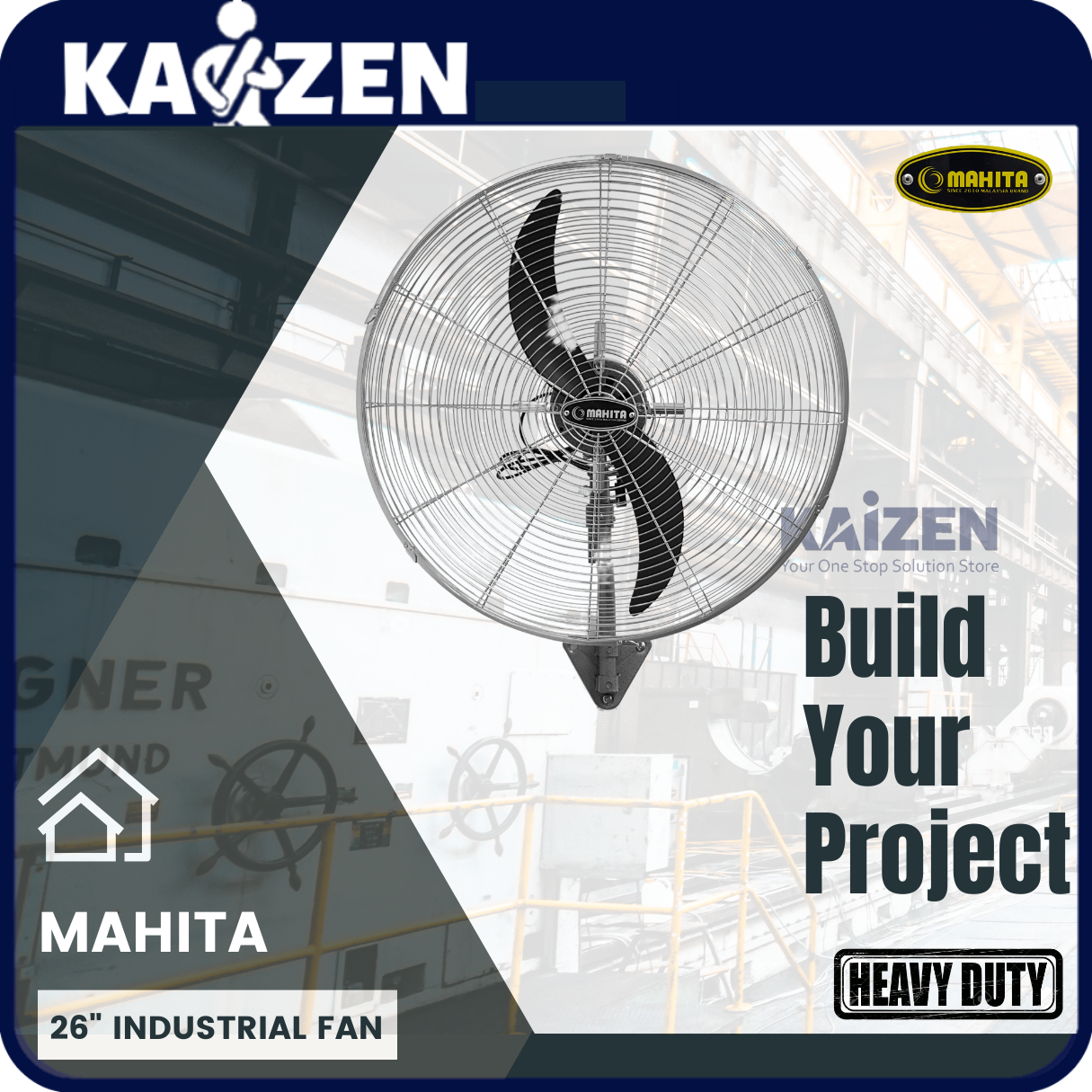 MAHITA 26" HEAVY DUTY INDUSTRIAL WALL FAN NS WF26 (GREY COLOUR ...