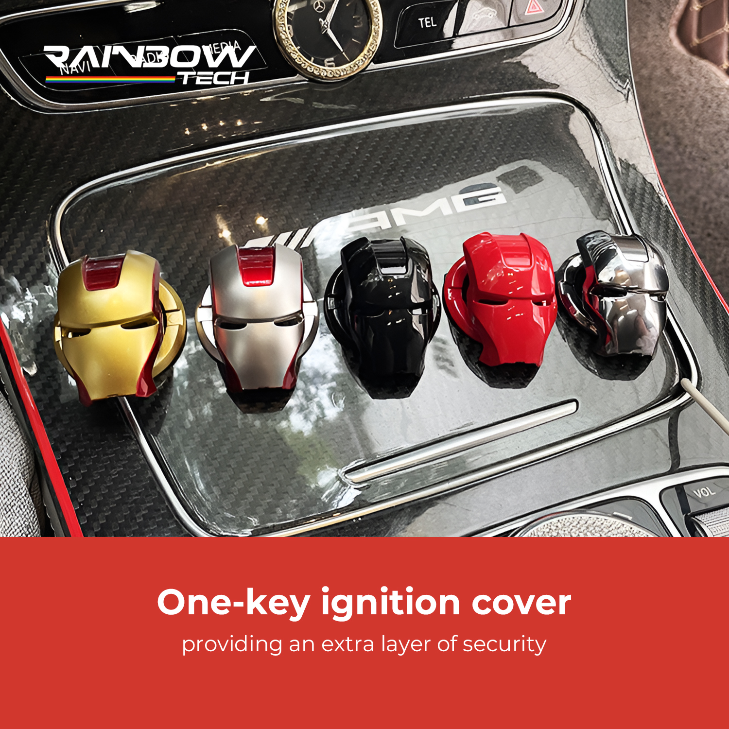 RBTECH Universal Car Engine Start Stop Push Button Switch Cover Ironman ...