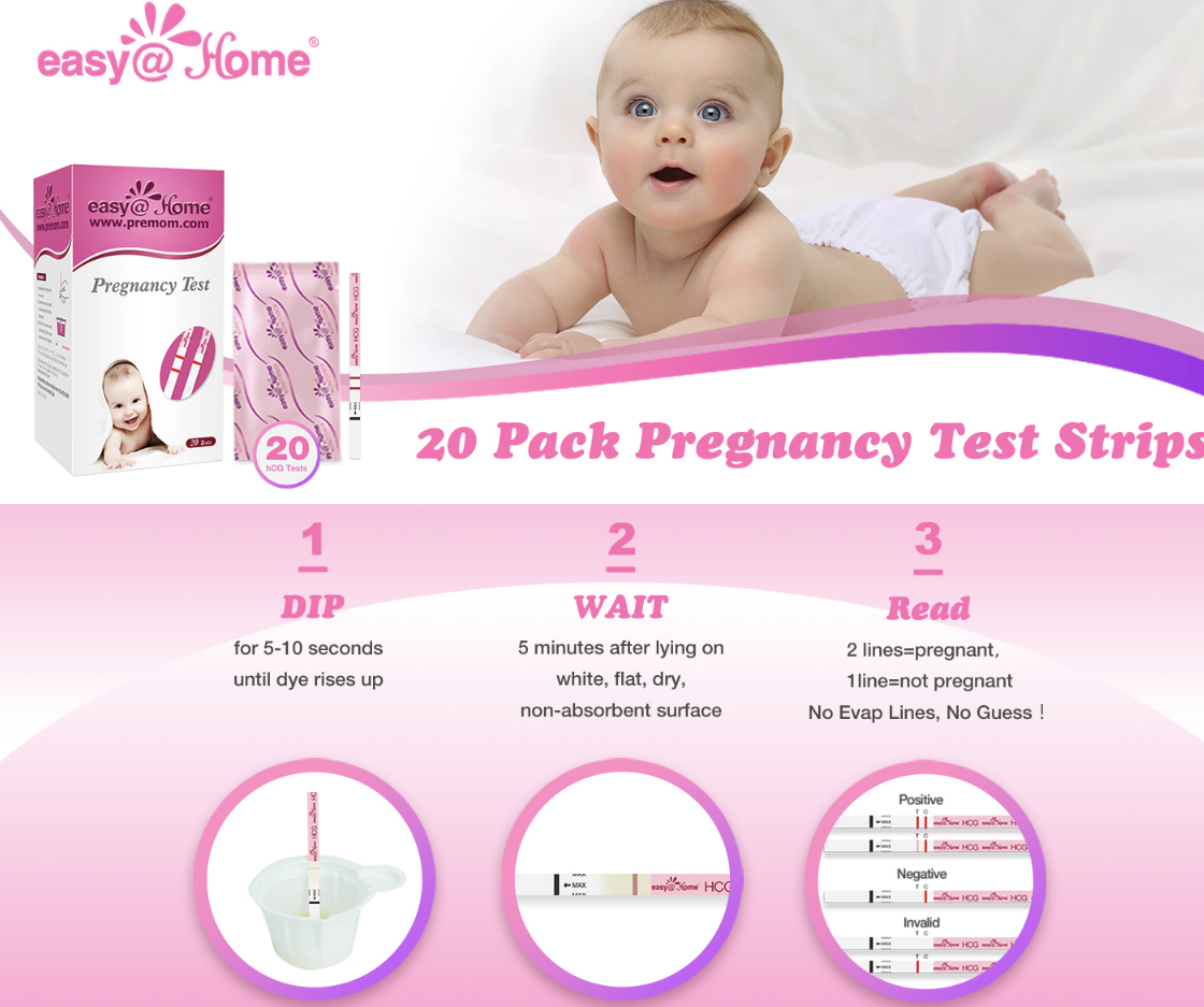 Easy@Home Pregnancy Test Strips Kit, Ovulation Predictor, 20 HCG Tests ...