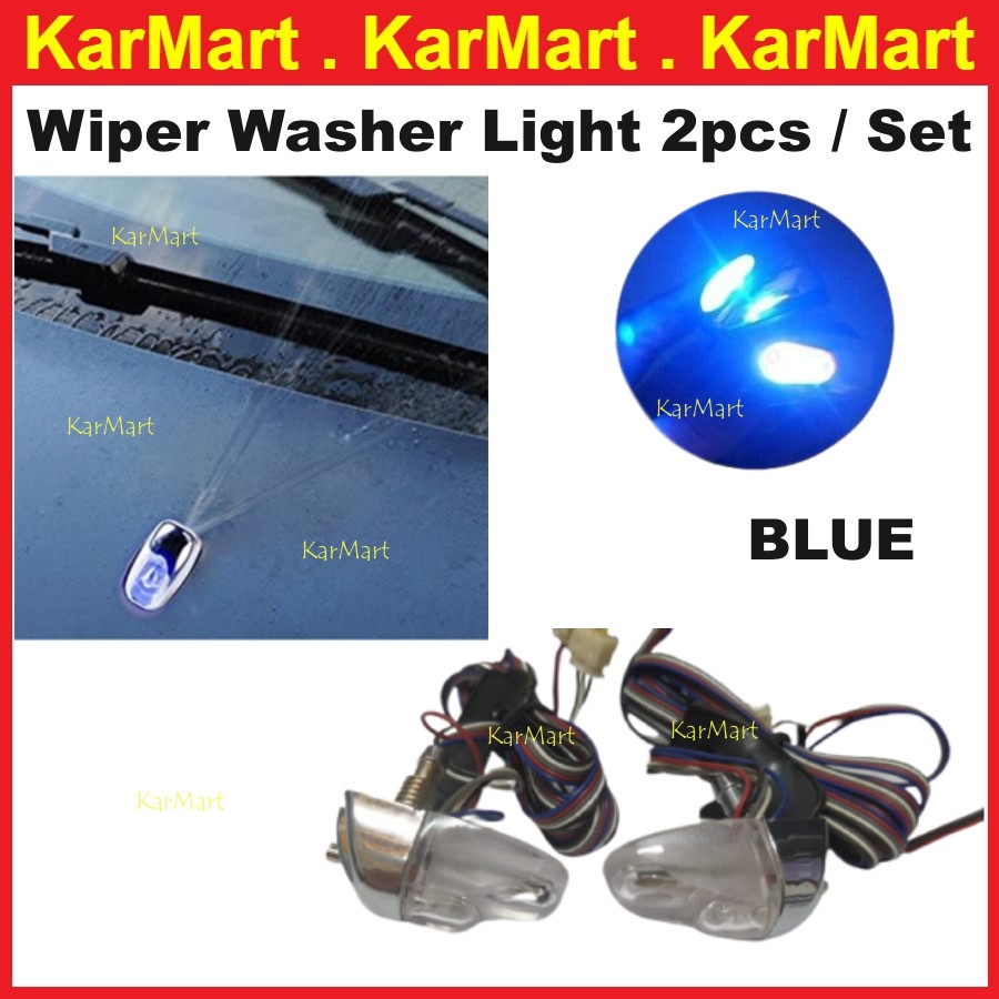 Wiper Washer Color Light LED Windscreen Lamp Jet Spray Nozzle Washer ...