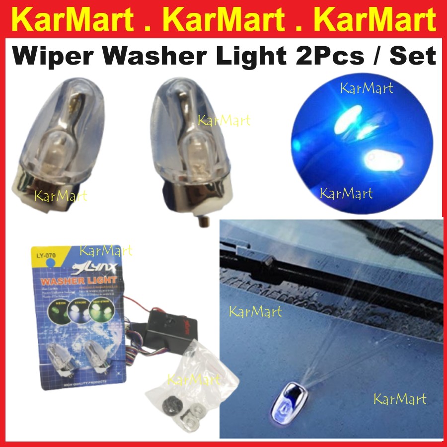 Wiper Washer Color Light LED Windscreen Lamp Jet Spray Nozzle Washer ...
