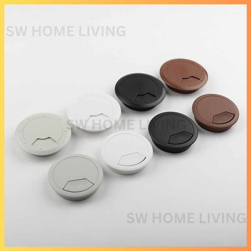 SW Plastic Cover Wire Cable End Cap Computer Round Desk Grommet for ...