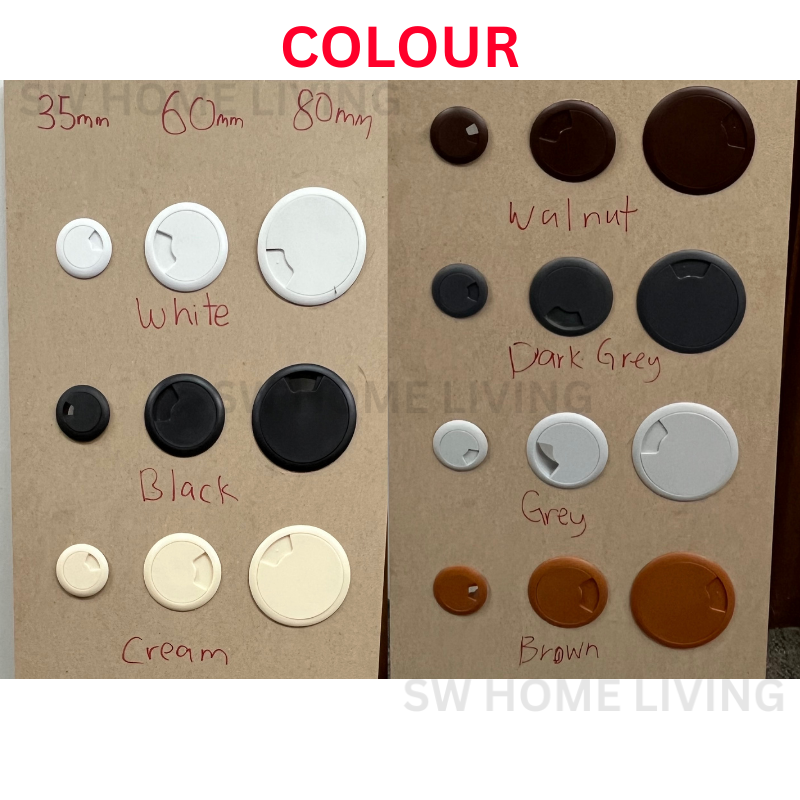 SW Plastic Cover Wire Cable End Cap Computer Round Desk Grommet for ...