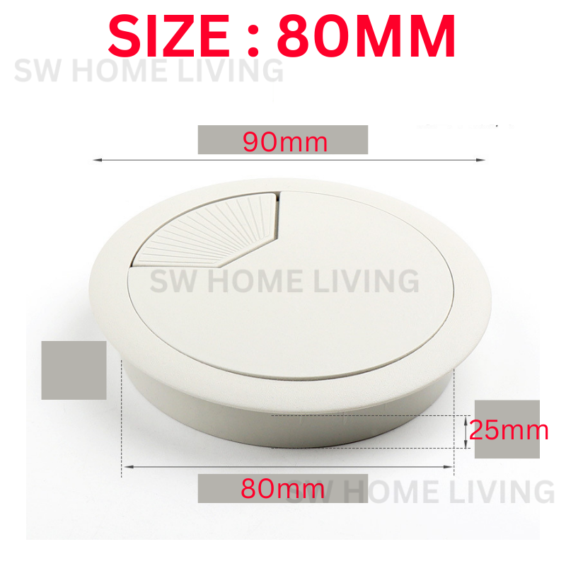 SW Plastic Cover Wire Cable End Cap Computer Round Desk Grommet for ...