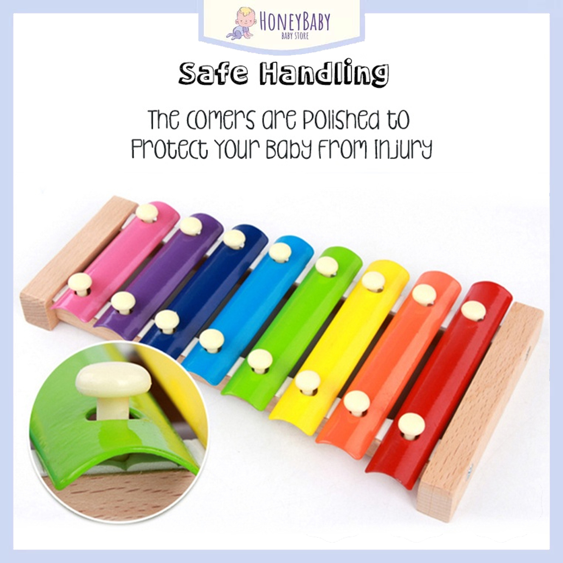 Kids Musical Colorful 8 Tones Hand Knock Baby Toys Wooden Xylophone ...