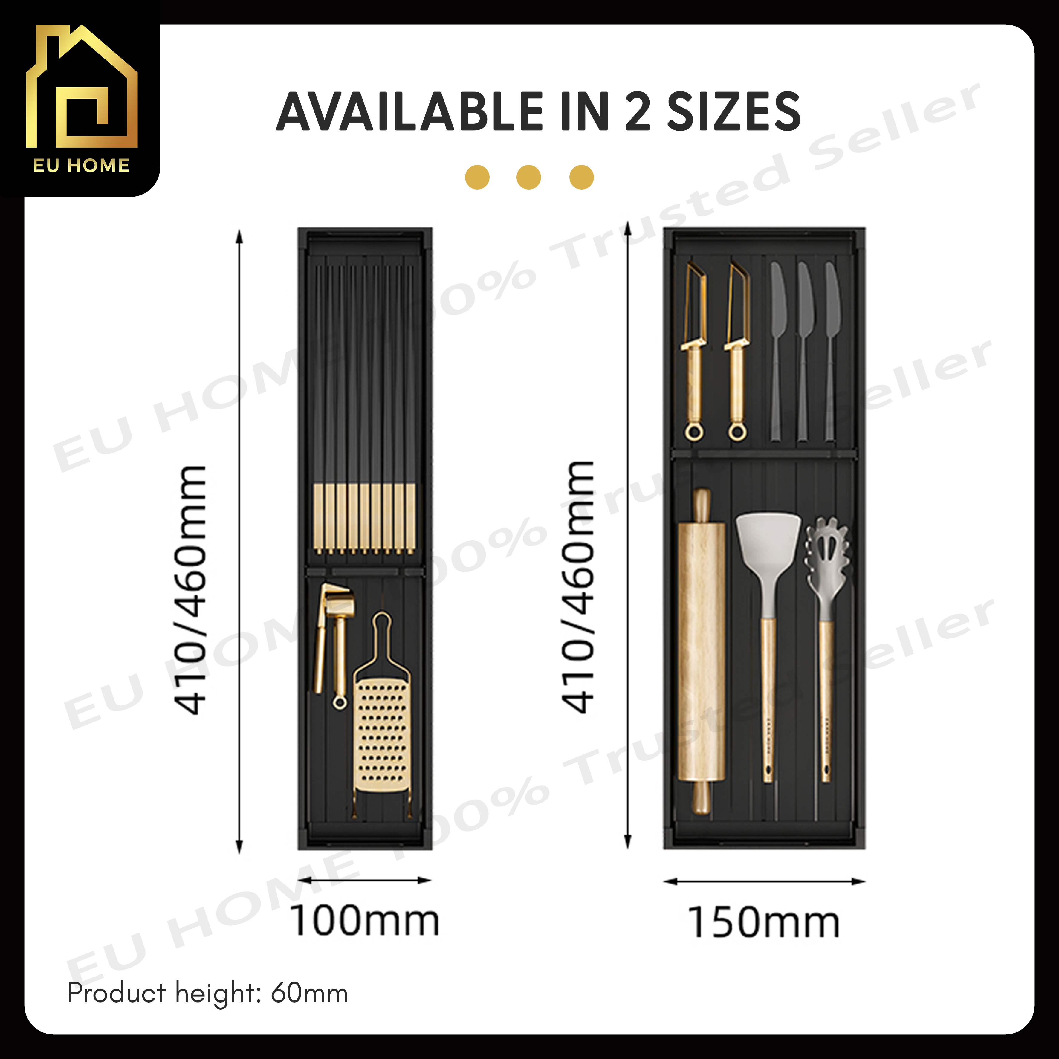 Organization Kitchen Drawer Divider Tableware Storage Box For Spoons ...