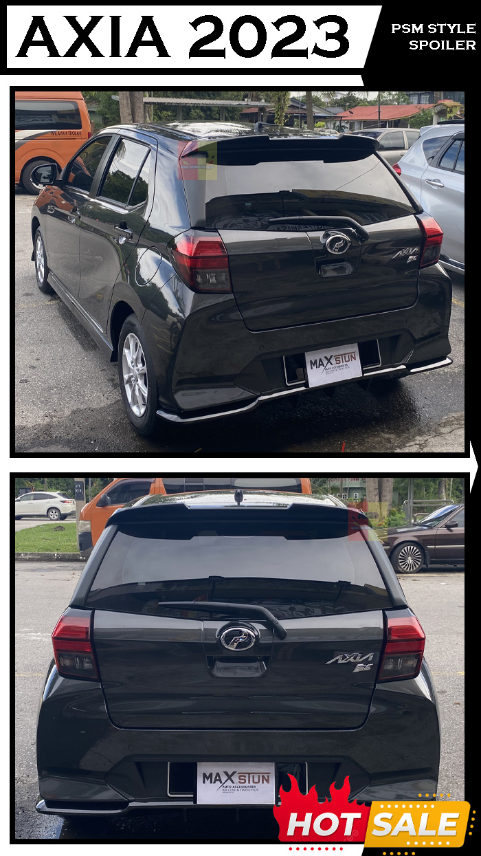 PERODUA AXIA 2023 PSM STYLE SPOILER DUCK TAIL REAR SPOILER NEW AXIA PSM ...