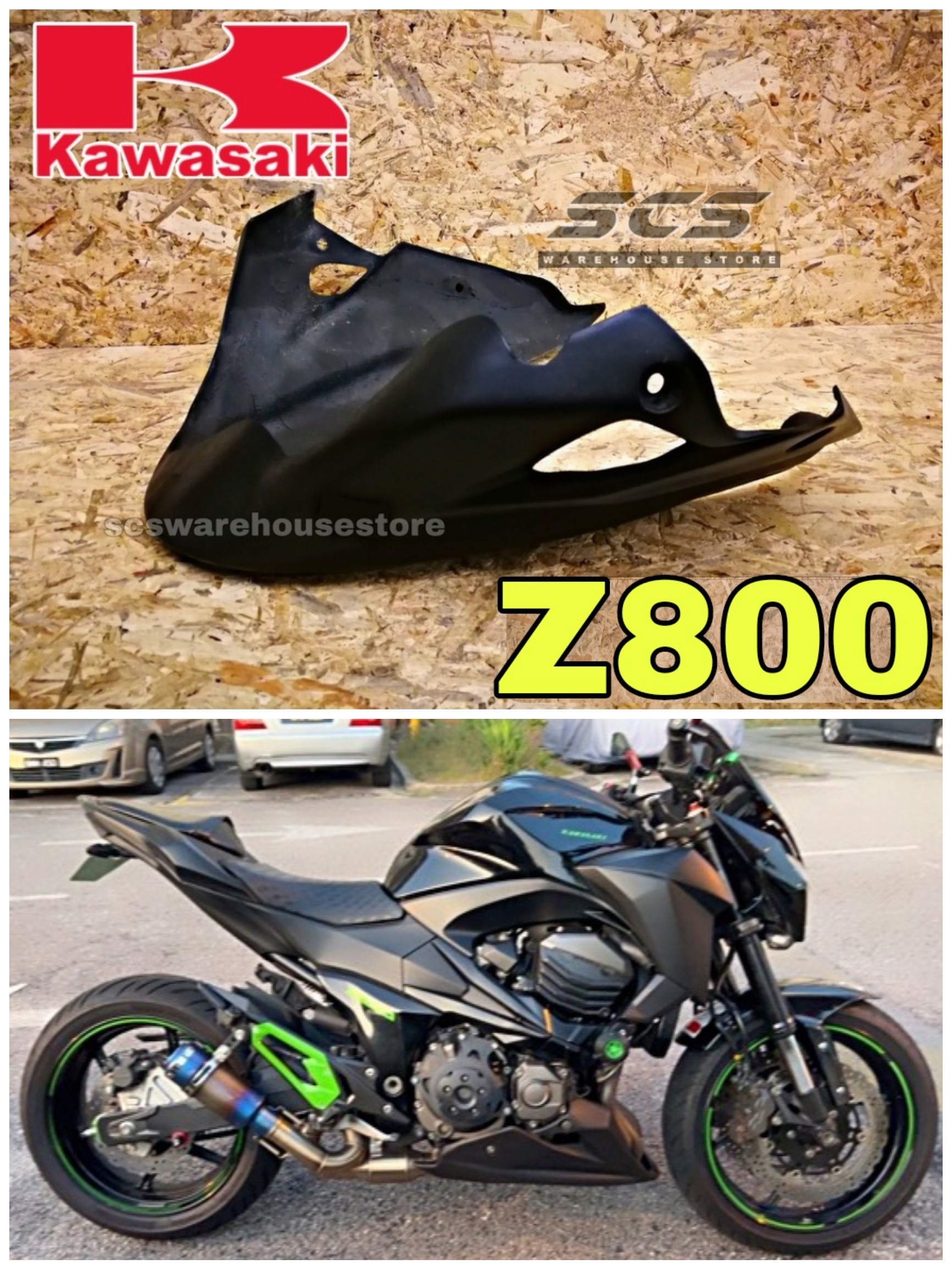 Belly Pan KAWASAKI Z800 Fiber Glass Lower Cover Sampan Motorcycle Z8 ...