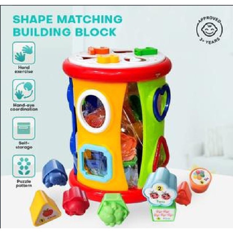 Early Learning Building Block Cubic Cyclinder Block Set | Shopee Malaysia