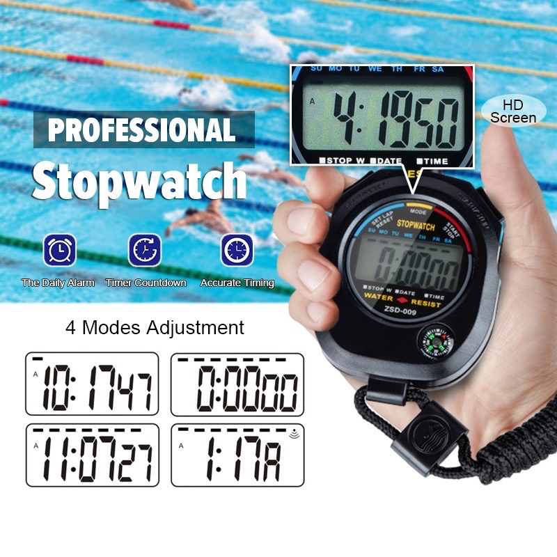 Professional Sports Timer Waterproof Digital Handheld LCD Timer Running ...