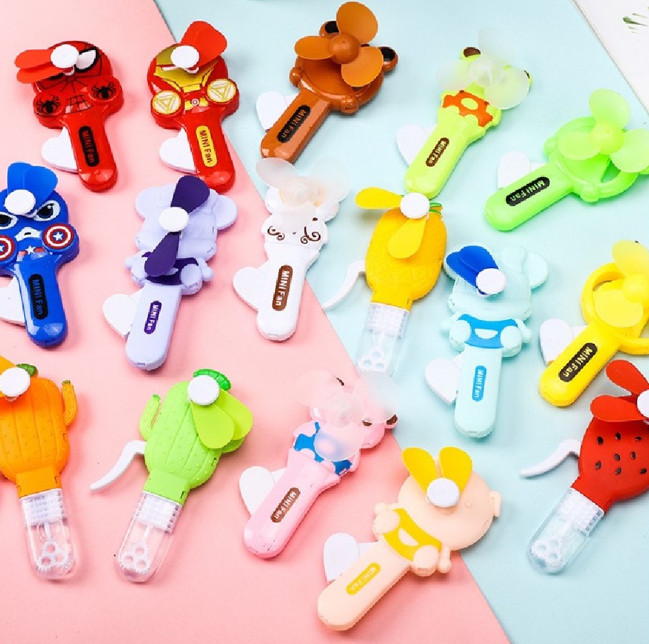 Small Manual Mini Fan Cute Cartoon Design Hand Cranked Hand Pressed ...