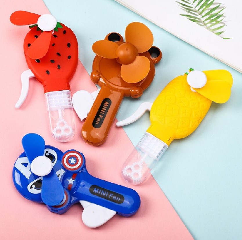 Small Manual Mini Fan Cute Cartoon Design Hand Cranked Hand Pressed ...