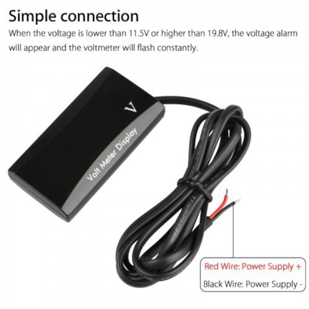 12V 24V Car Motorcycle Battery Volt Meter Voltmeter Voltage Meter ...