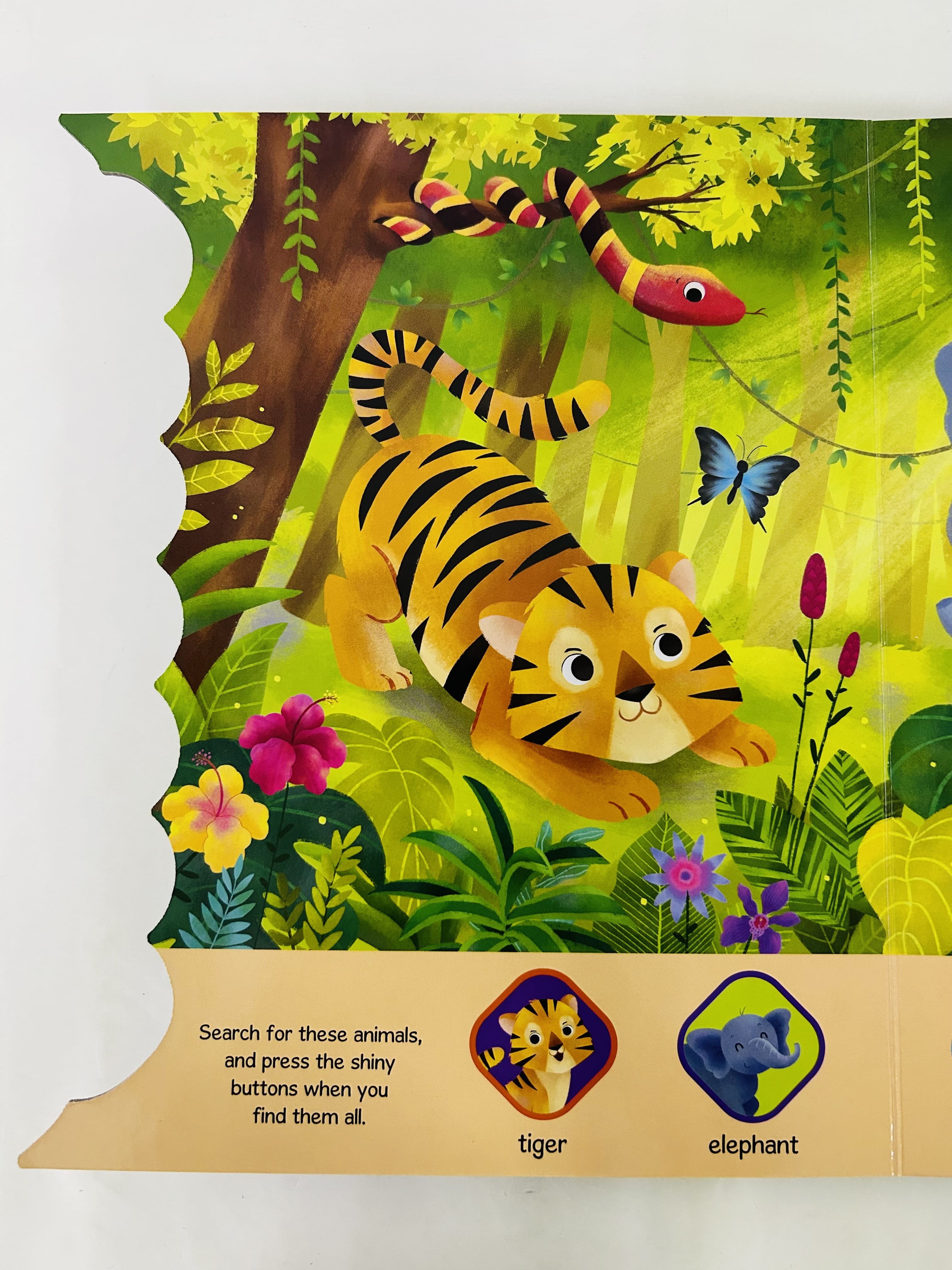 Noisy Jungle Animals Sound Book For Toddlers & Kids To Learn With 22 ...