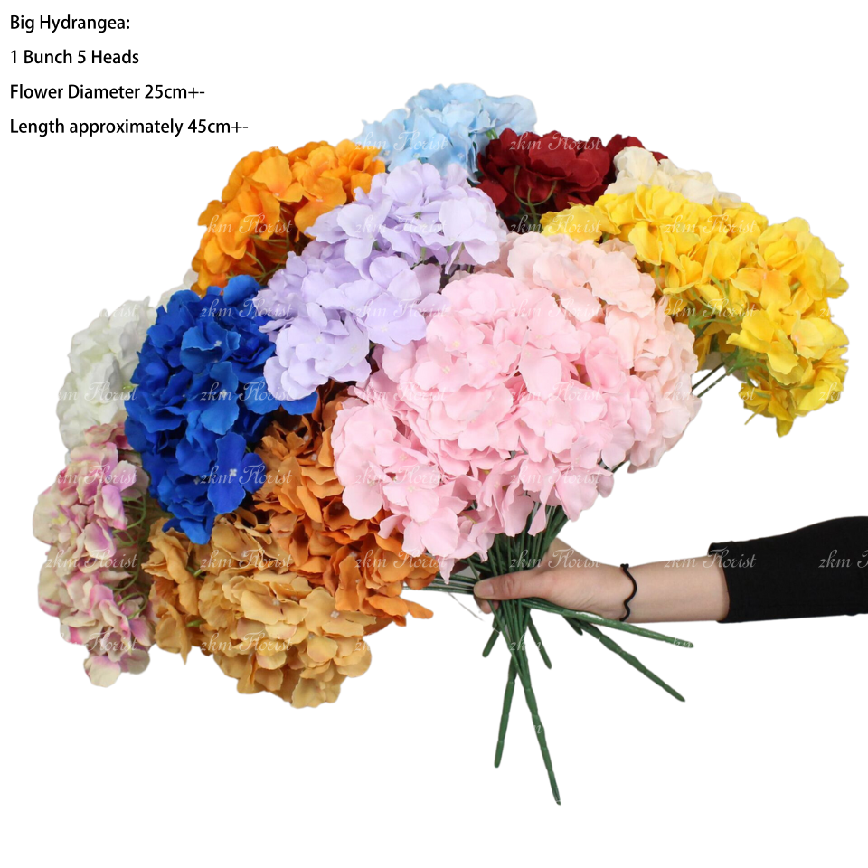 (5HEADS) BIG HYDRANGEA Artificial Fake Flower Bunga Wedding Kahwin ...
