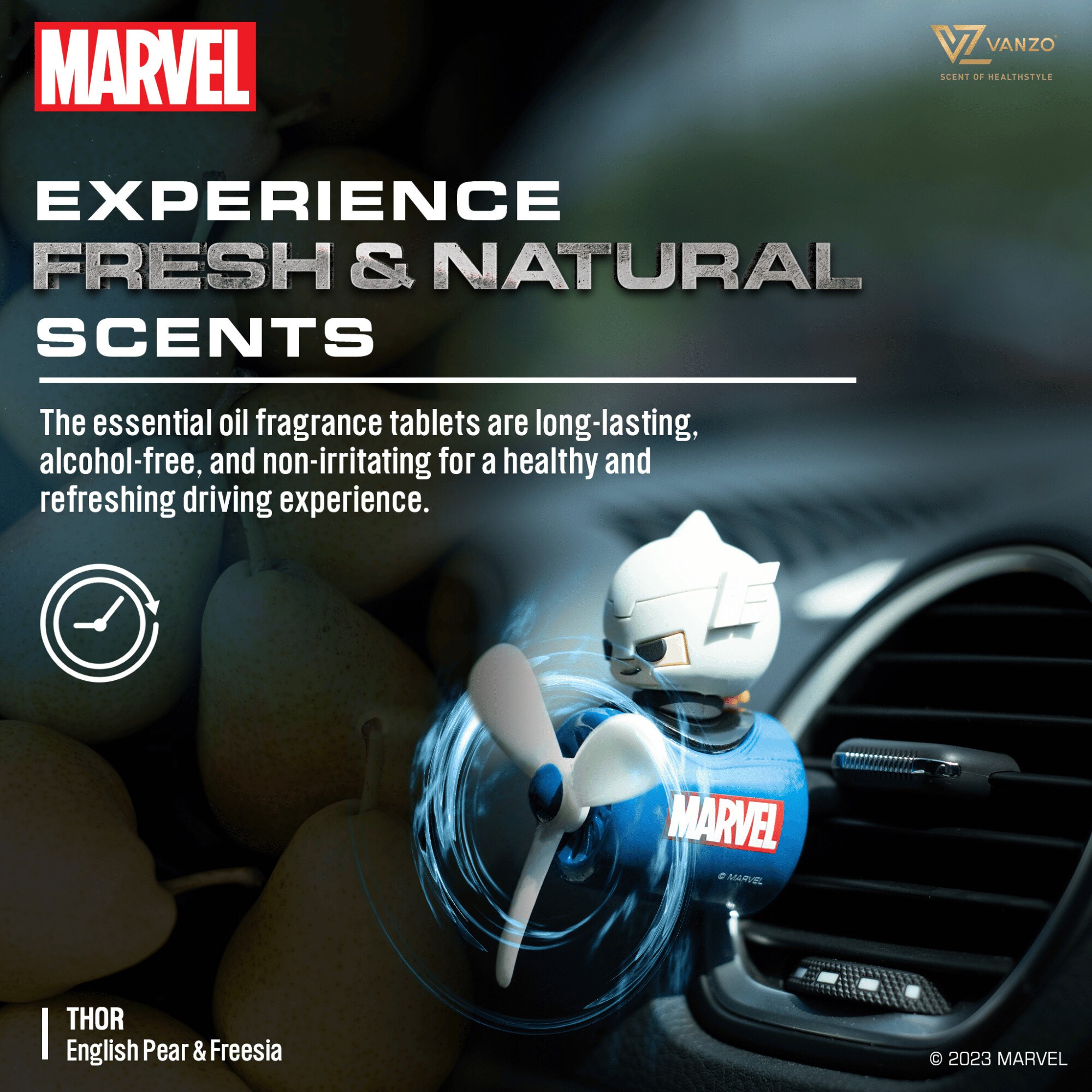 Vanzo x Marvel Hero Series Car Vent Perfume ( Iron Man Captain America ...