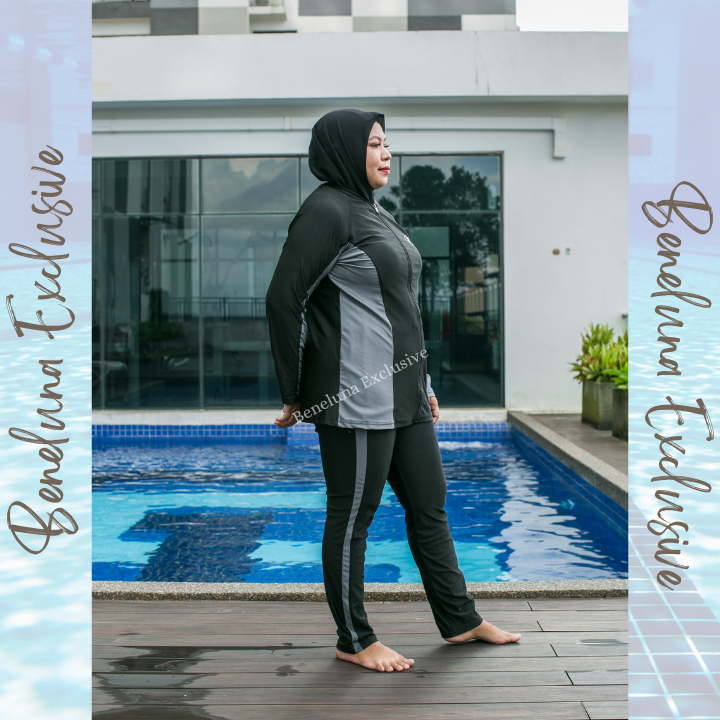 BAJU RENANG MUSLIMAH Size S-6XL 38kg-90kg SWIMSUIT SWIMWEAR BAJU MANDI HIGH QUALITY READY STOCK ...