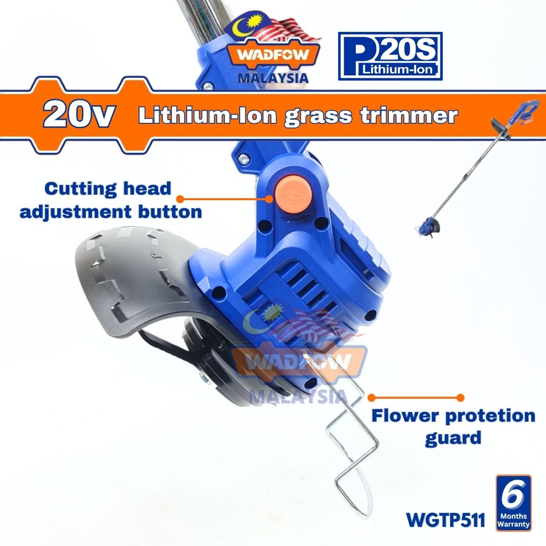 WADFOW P20s 20v Series Lithium-Ion Batteries grass trimmer with 3 type ...