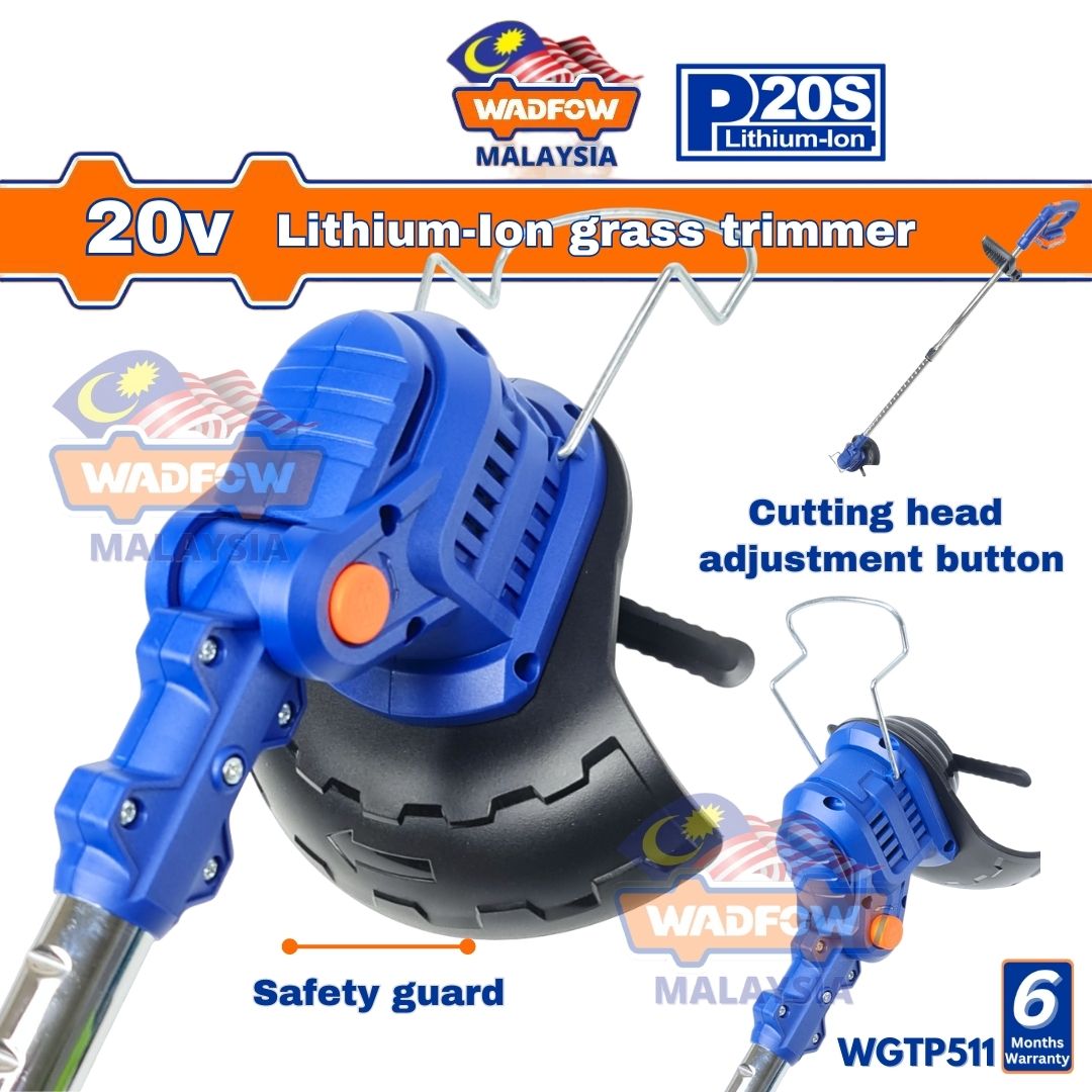 WADFOW P20s 20v Series Lithium-Ion Batteries grass trimmer with 3 type ...
