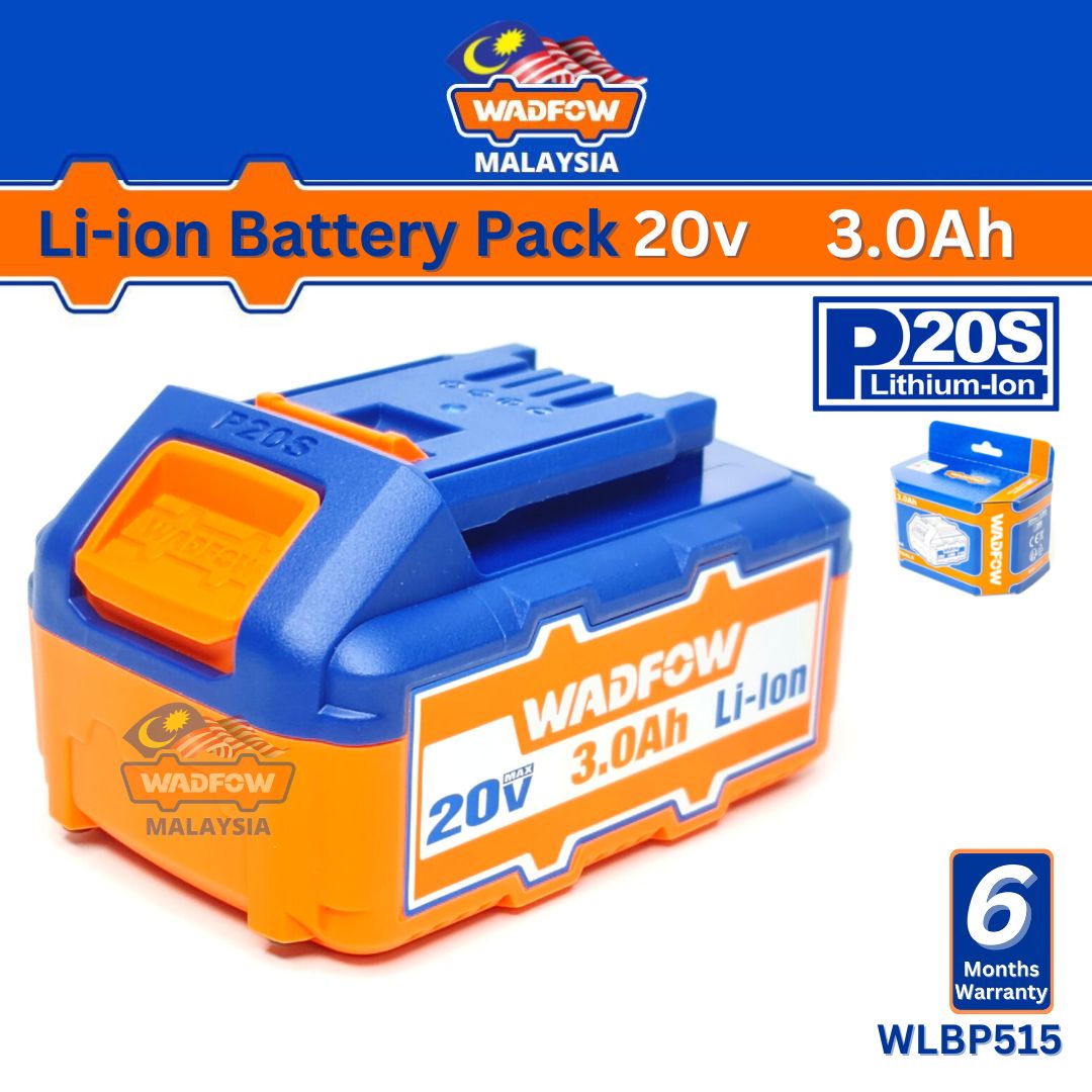 WADFOW Li-ion Battery Pack 20V 3.0Ah, Fits All WADFOW P20S Series ...