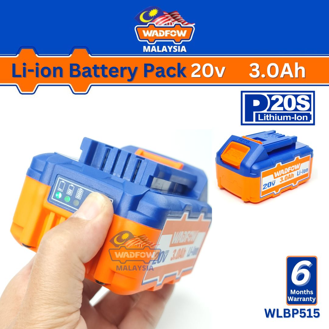 WADFOW Li-ion Battery Pack 20V 3.0Ah, Fits All WADFOW P20S Series ...