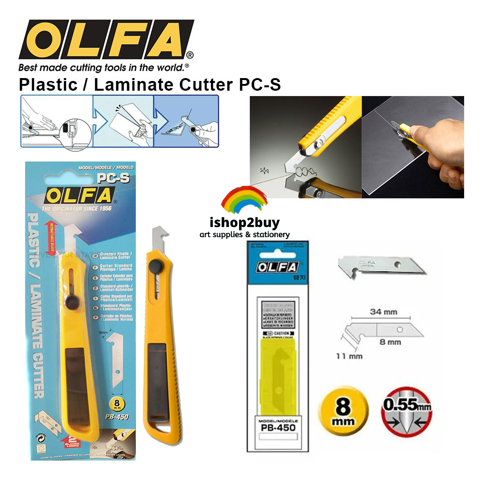 OLFA Plastic Cutter Acrylic Cutter Laminate Cutter PC-S with Blades ...