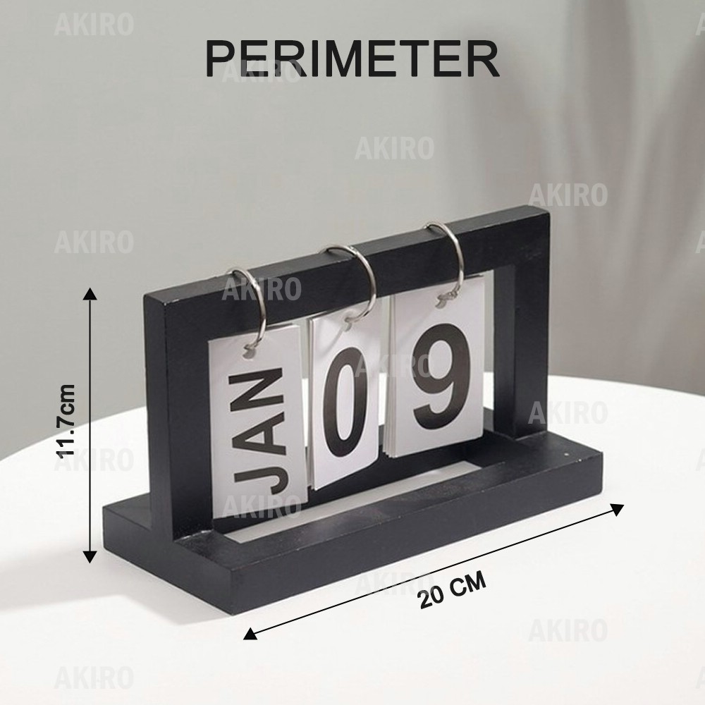 AKIRO Wooden Page-Turning Calender Home Desktop Office Table Decor DIY ...