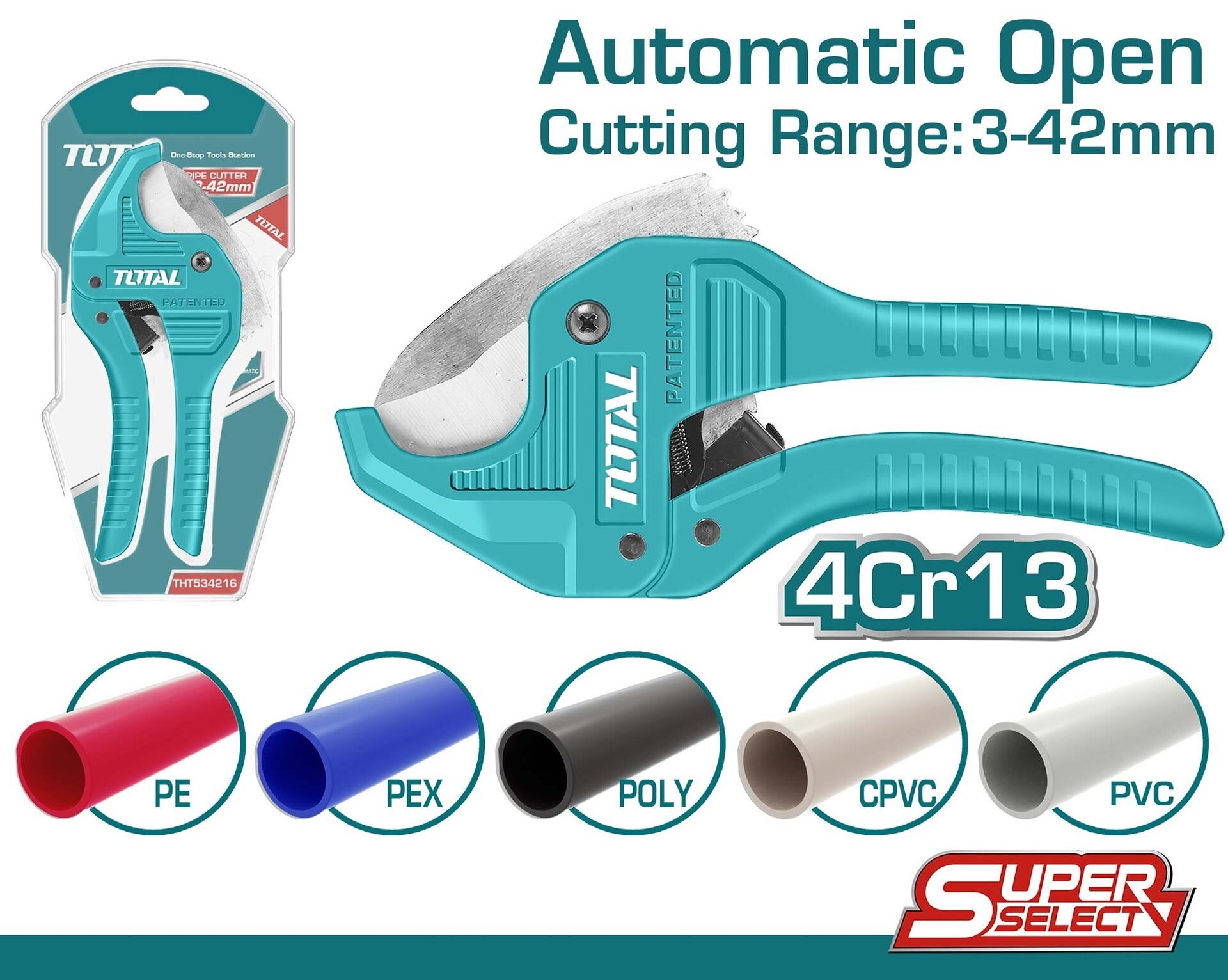 Total PVC Pipe Cutter Heavy Duty Cutter Pipe Pvc Poly Pipe Cutter Paip ...