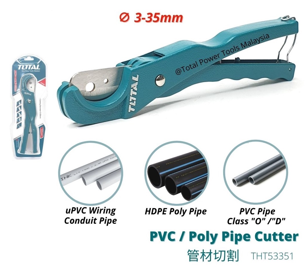 Total PVC Pipe Cutter Heavy Duty Cutter Pipe Pvc Poly Pipe Cutter Paip ...