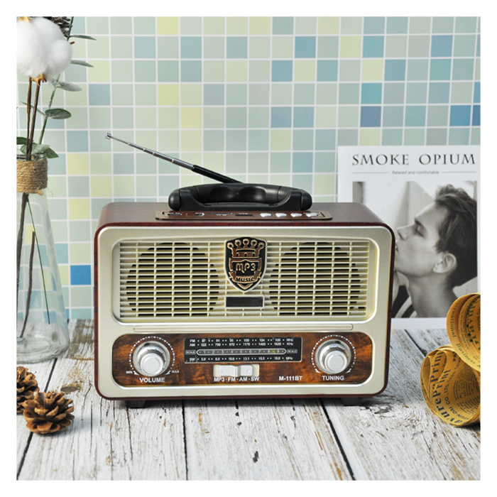 Portable Antique Radio Meier M-111BT with modern features AM/FM/SW Frequency. USB/SD/TF Card ...