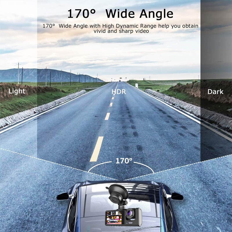 MKZCAR Dash Cam Dual Channel Full HD Car Recorder Rear Cam Recorder 3 ...