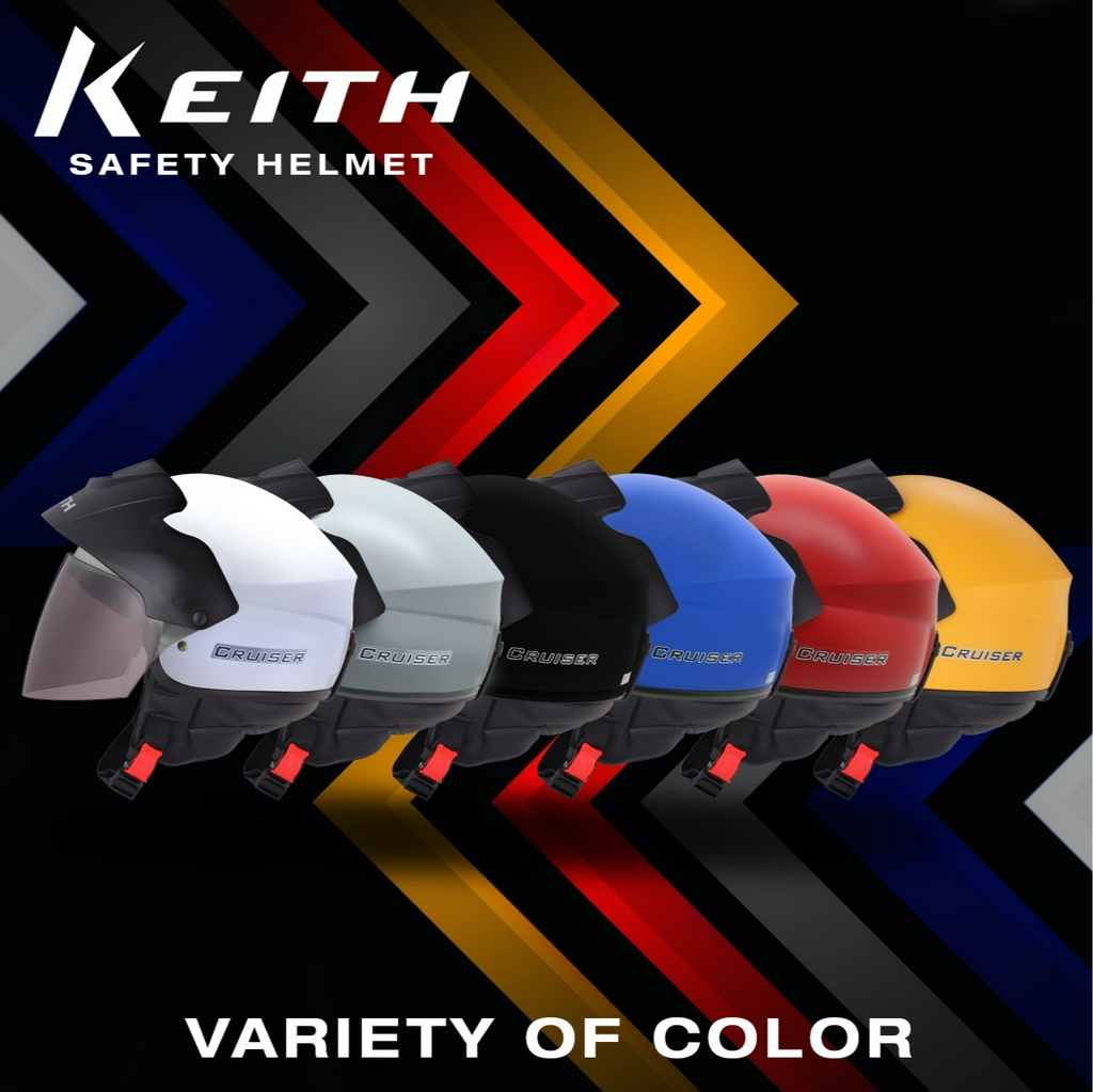 Keith KH Cruiser Grey V3.0 New Model Helmet FREE SMOKE VISOR SGV ...