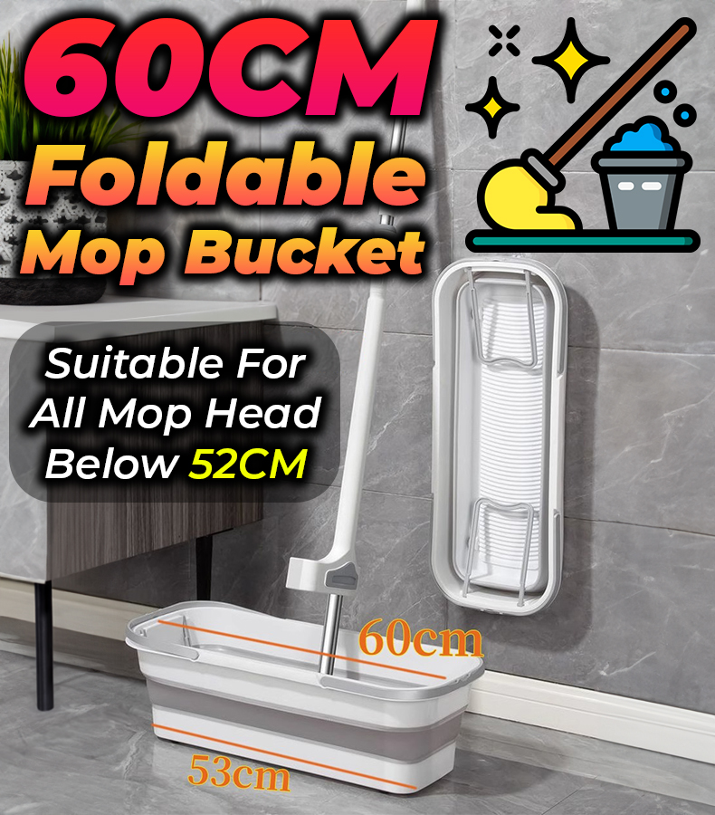 Foldable 60CM Large Capacity Rectangle Mop Bucket With Handle ...