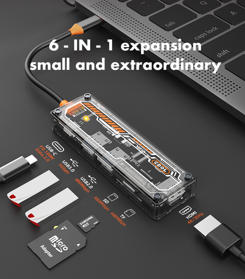 Crystal Clear USB type C to HDMI Docking Station with VGA, HDMI, USB ...