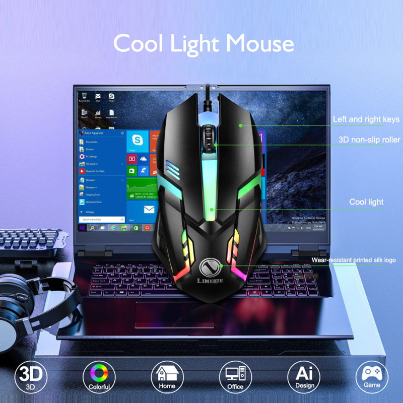 Mechanical Keyboard And Mouse Set RGB Colourful Gaming Keyboards For ...